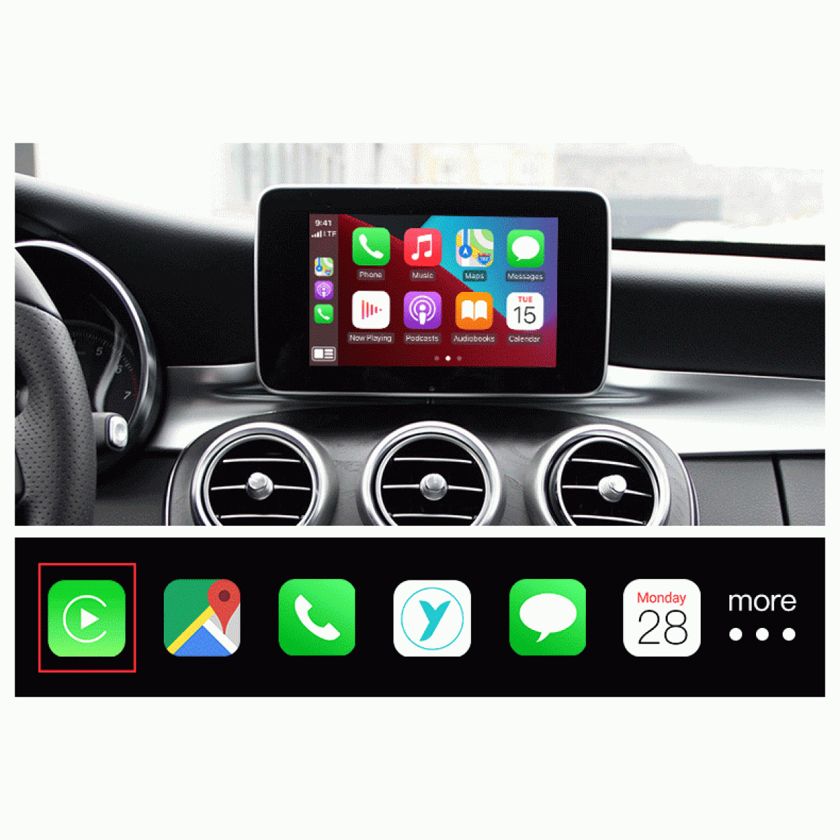 MMI Box Mercedes-Benz NTG 5.5 безжичен Carplay Android Auto - Голям ...